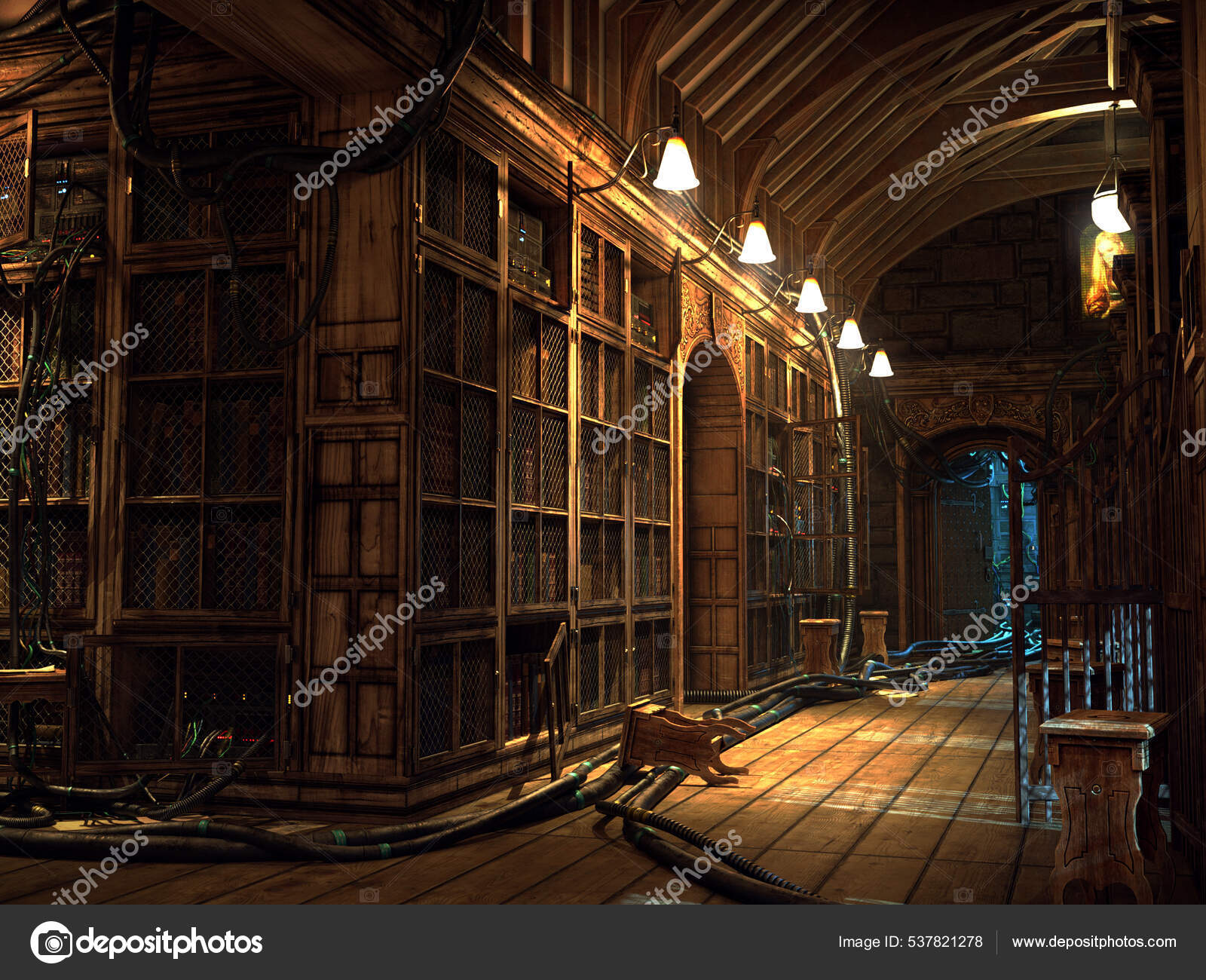 Biblioteca De Fantasia Biblioteca De Fantasía Elegante Arquitectura