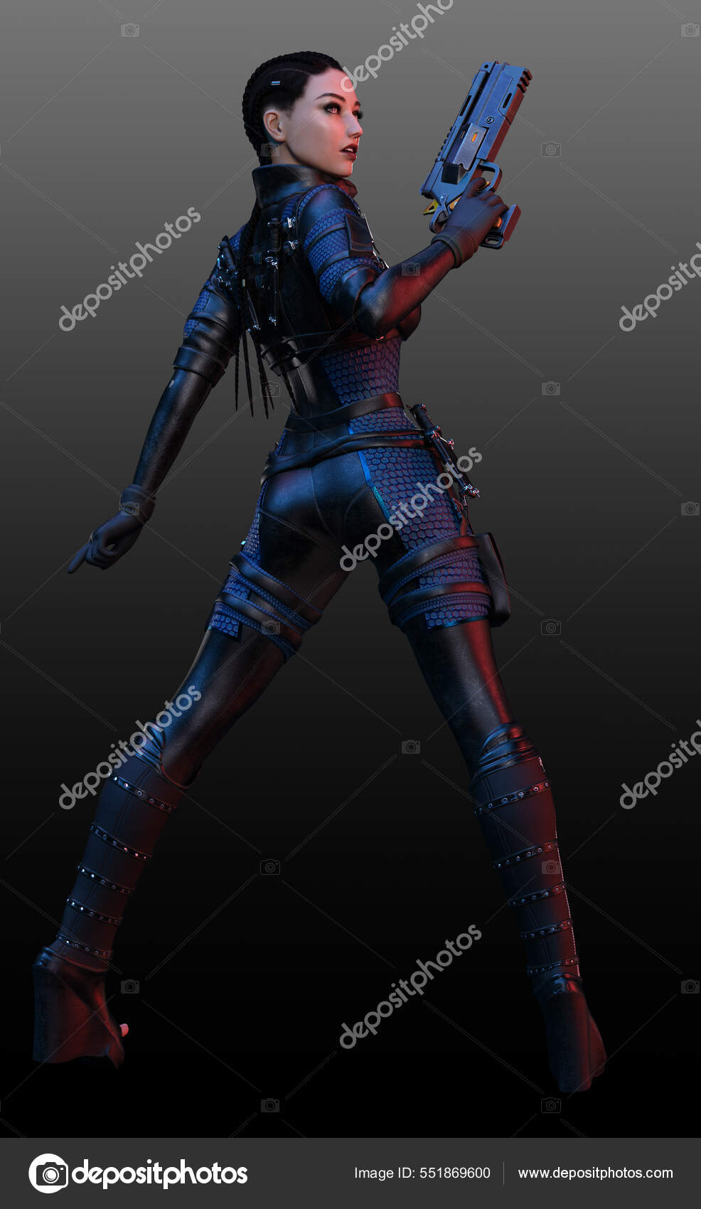 Pose De Acción Pistola