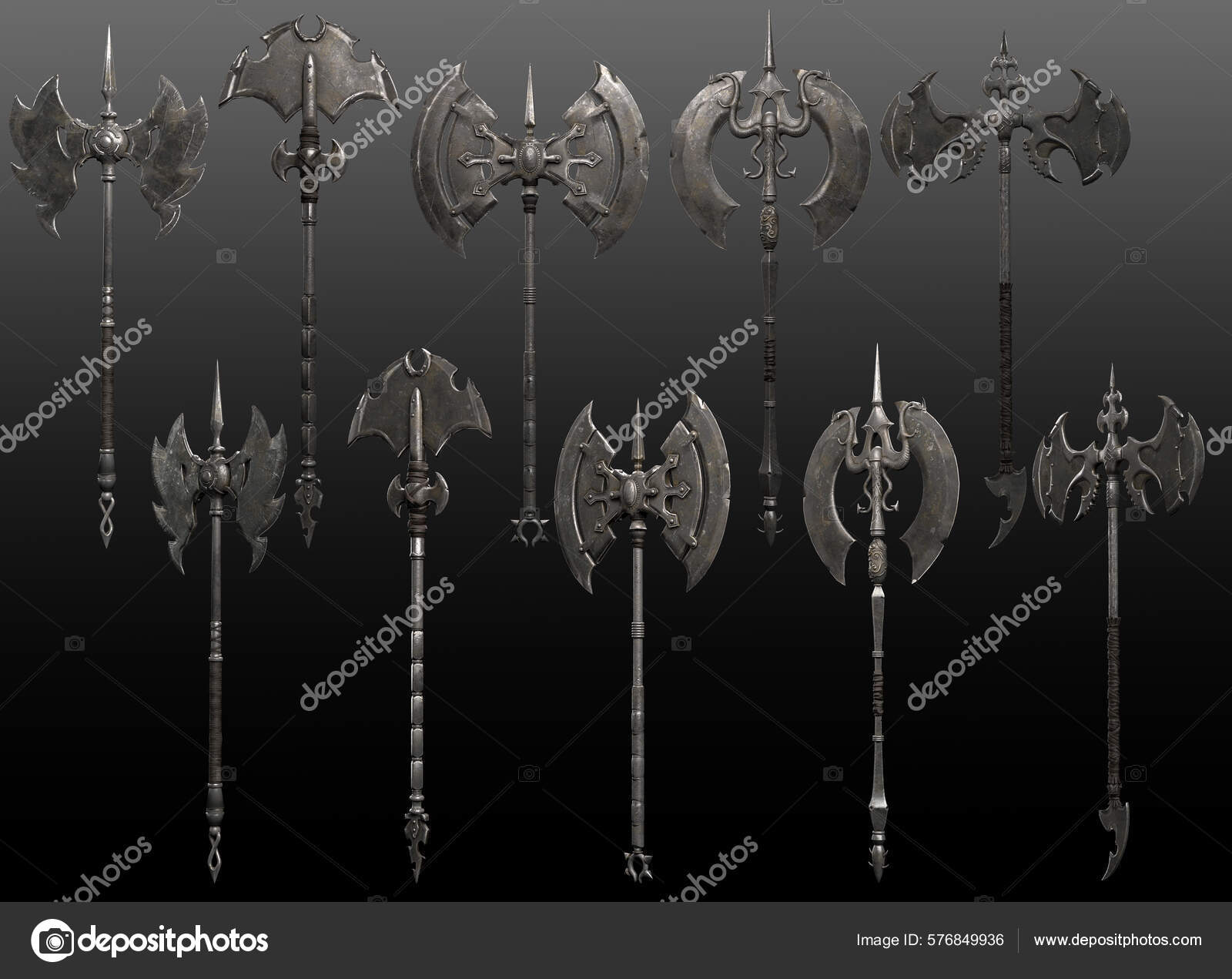 Fantasy Double Battle Axe