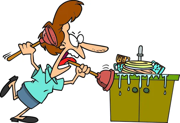 Cartoon Clogged Kitchen Sink — Stock Vector © ronleishman #13916632