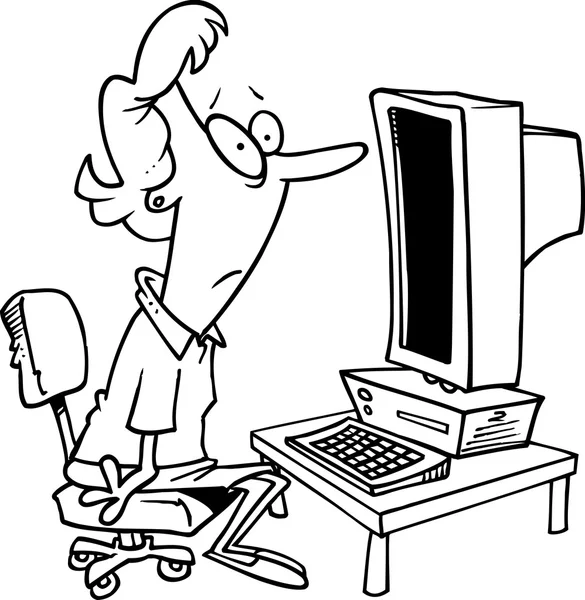 Cartoon Businessman Computer Stock Vector Image by ©ronleishman #13951691