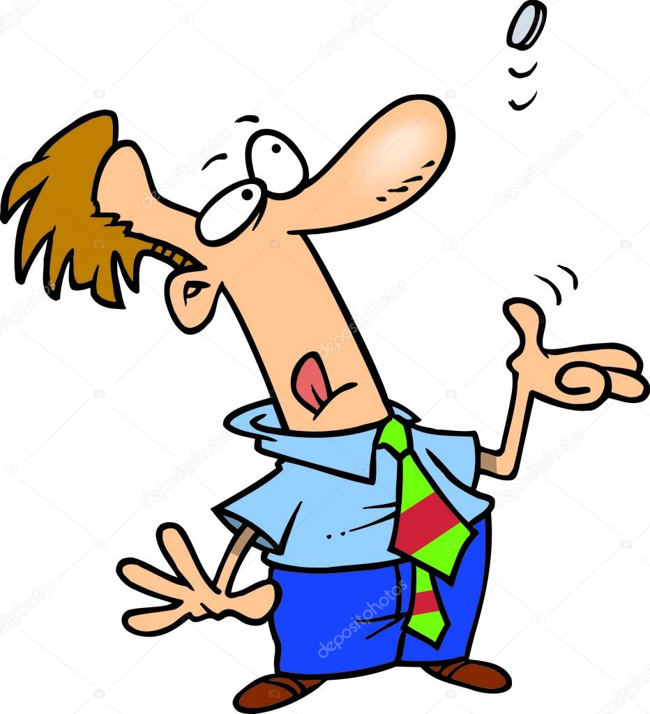 Businessman tossing a coin, on a white background. Stock Illustration ... Businessman tossing a coin, on a white background. Stock Illustration ...