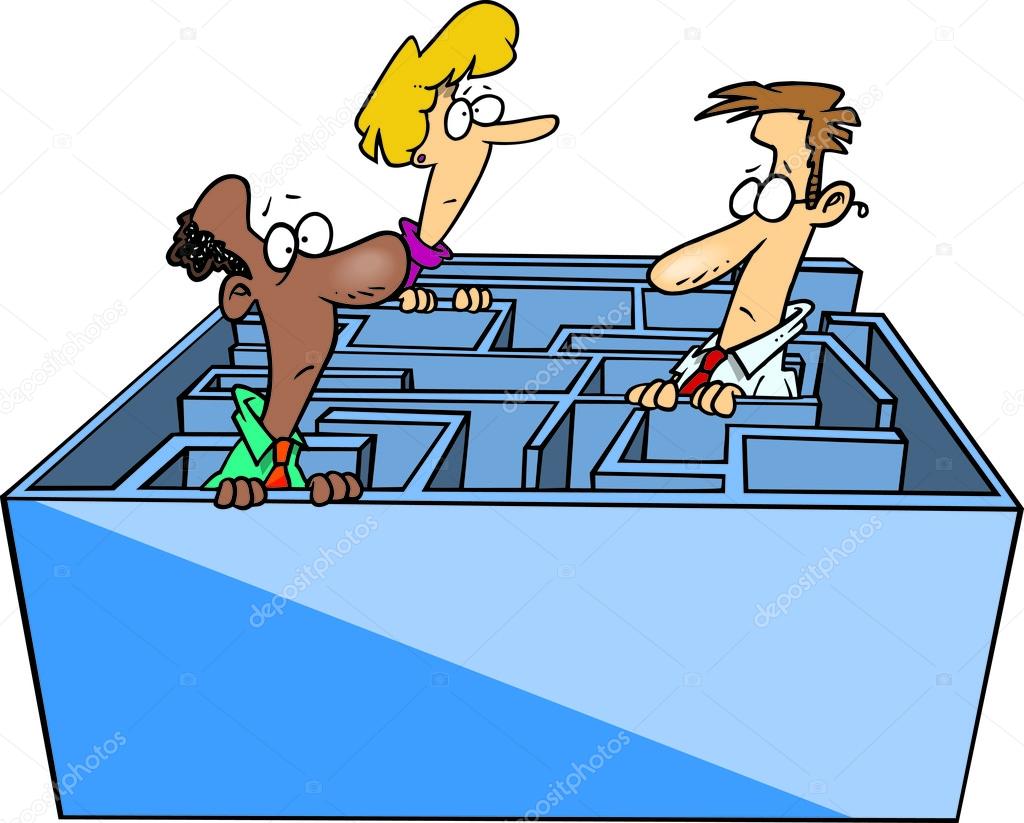 Clipart Man Running Over Maze