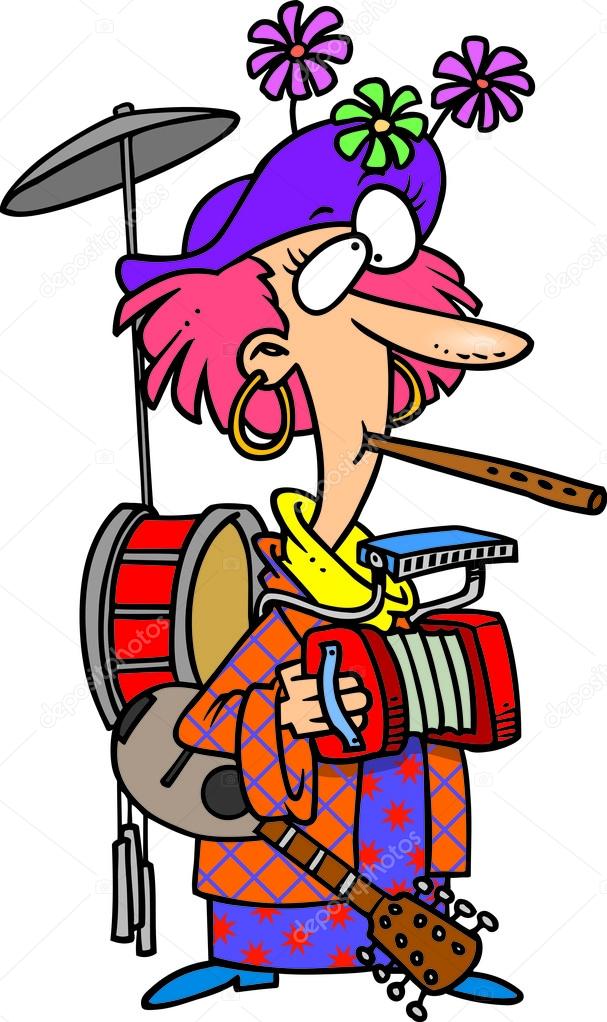 One Man Band Drummer Clipart