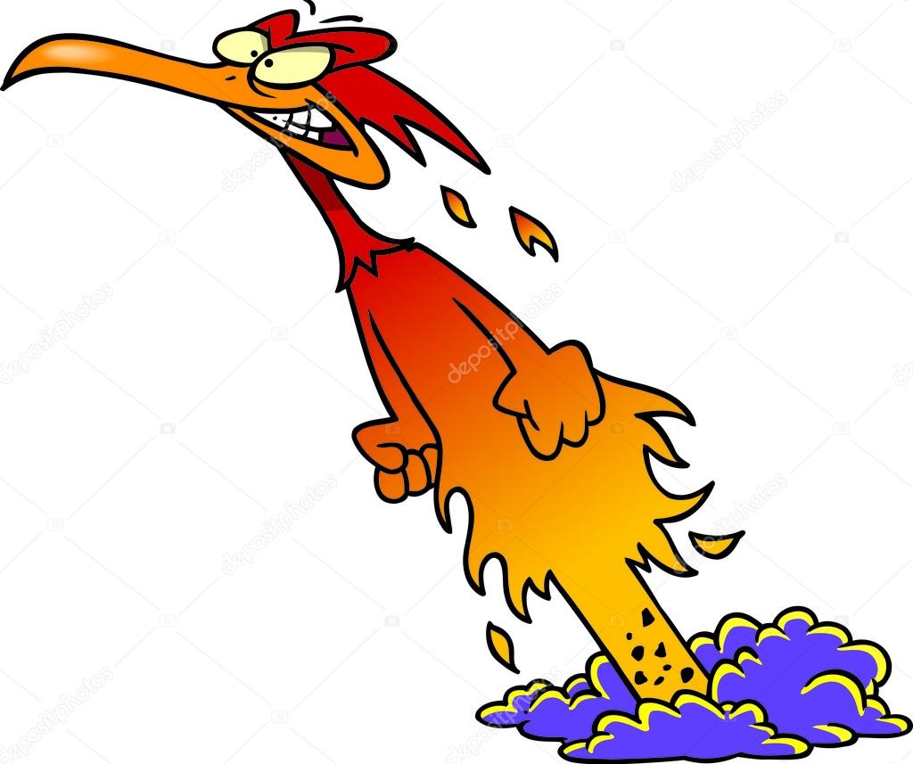 Fênix de desenhos animados que sobe Vetor de ©ronleishman 13916431