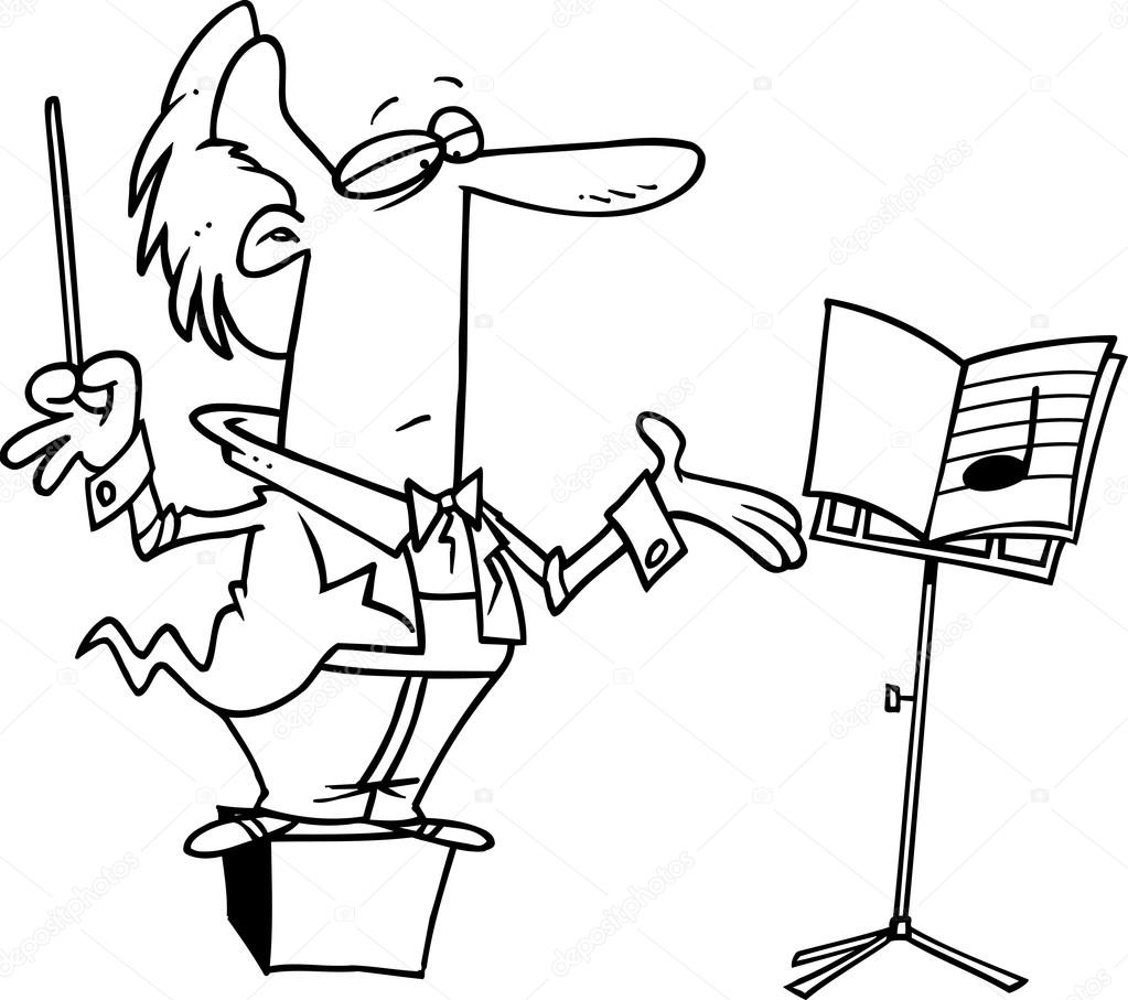 Cartoon Music Conductor — Stock Vector © ronleishman #13917799
