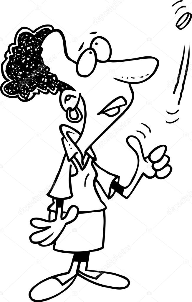 Dibujos animados decisión voltear moneda Vector de stock por ...