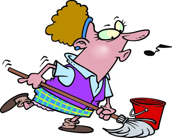 Cartoon schoonmaakster — Stockvector © ronleishman #13941230