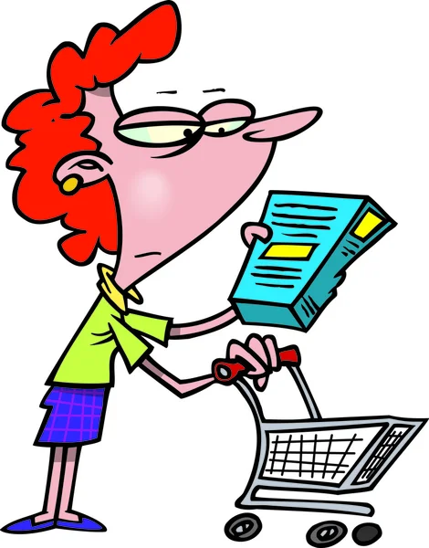 Cartoon Woman Grocery Shopping Stock Vector Image by ©ronleishman #13950697