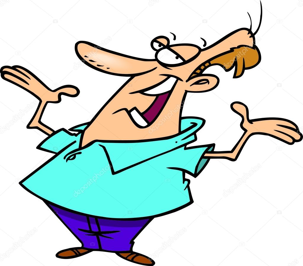 Cartoon Man Bragging — Stock Vector © ronleishman #13941334