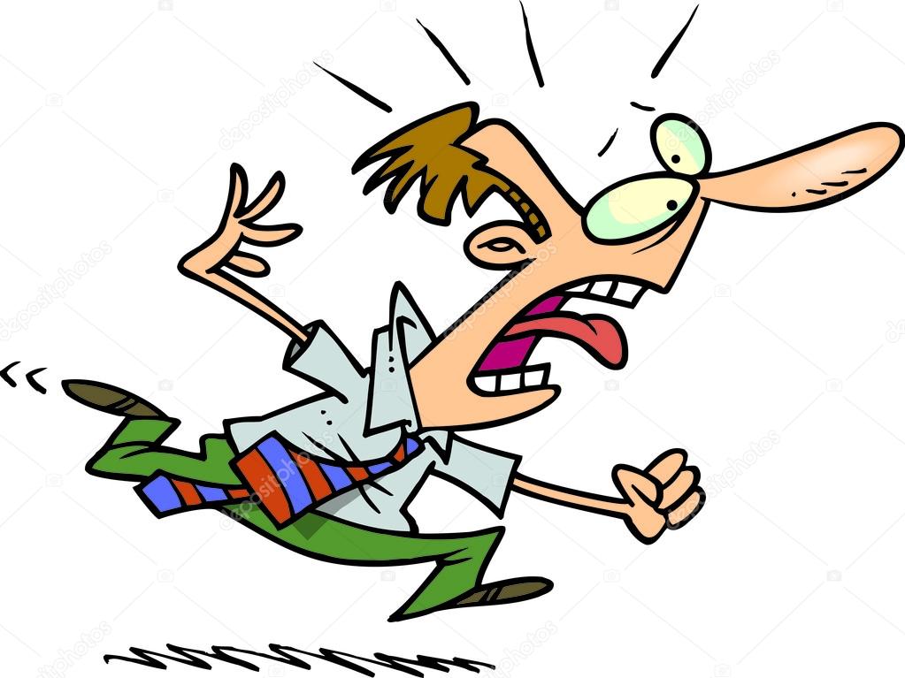 Cartoon Frightened Man Stock Vector by ©ronleishman 13942037