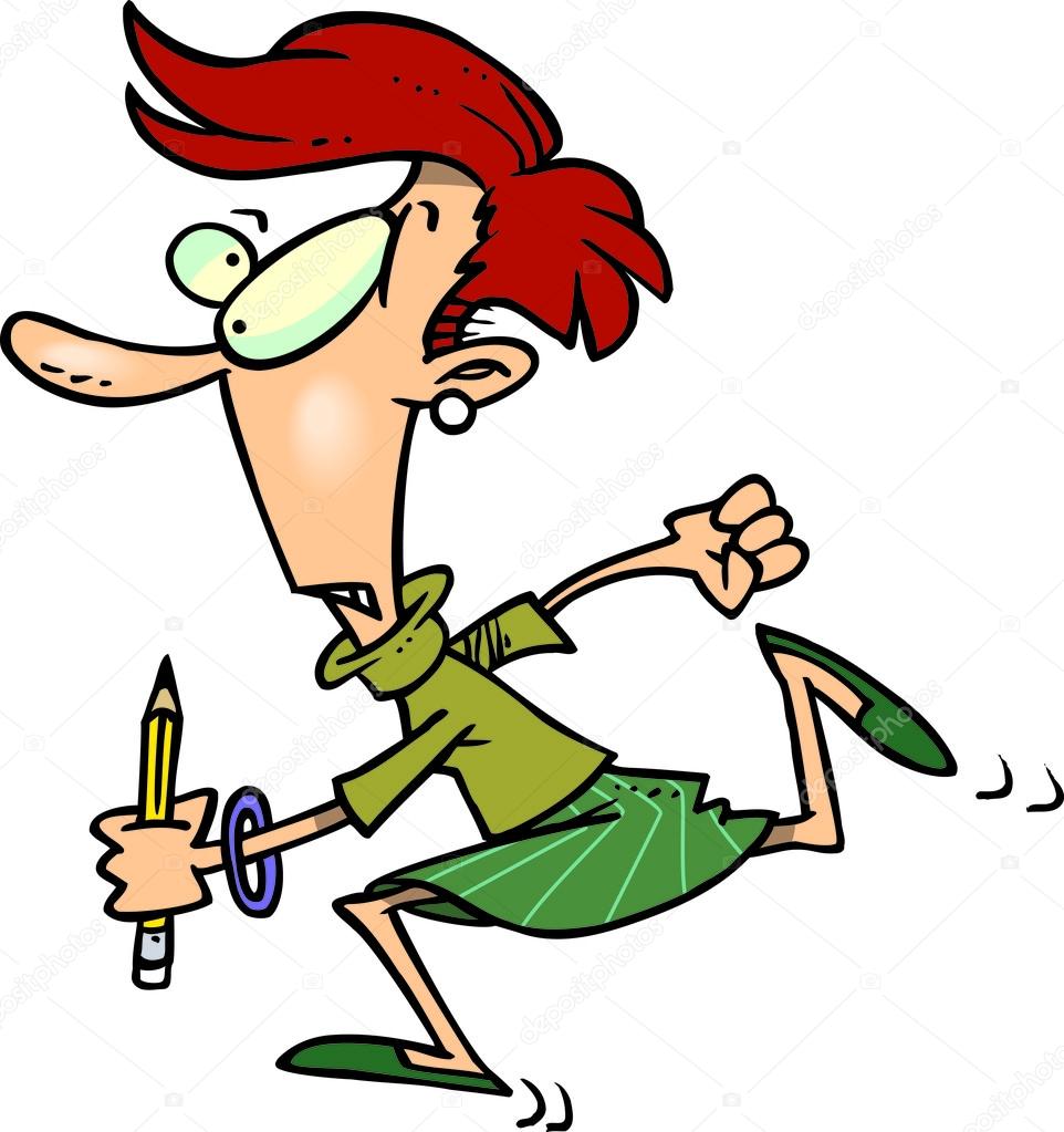 Cartoon Woman Rushing Stock Vector by ©ronleishman 13942400