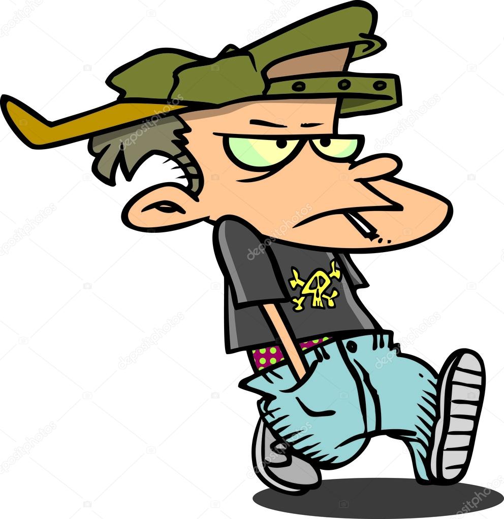 Delincuente juvenil de la historieta — Vector de stock © ronleishman ...