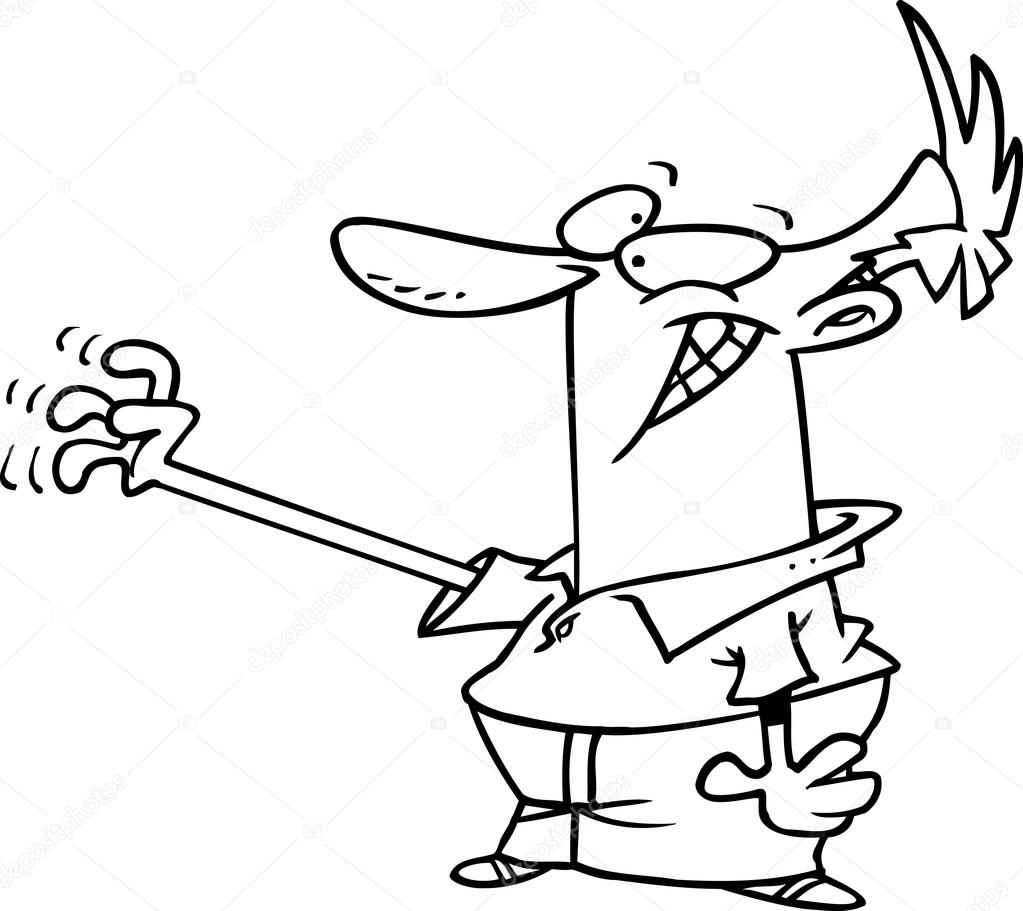 Cartoon Man Running And Reaching Forward Stock Vector