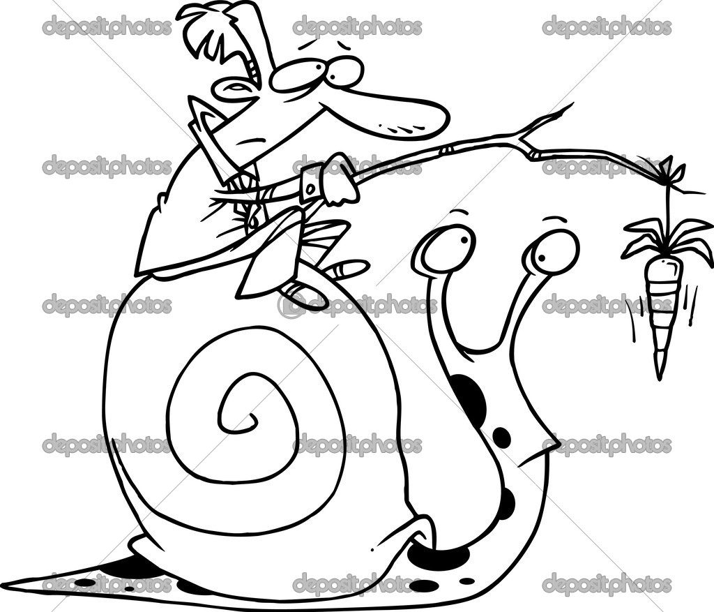 Cartoon Businessman Riding a Snail Stock Vector by ©ronleishman 13949170