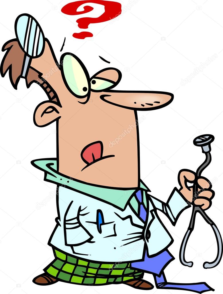 Cartoon Uncertain Doctor Stock Vector by ©ronleishman 13950313