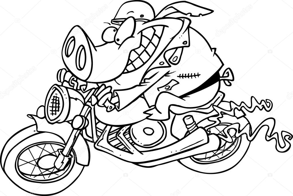 Cartoon Pig Riding a Hog — Stock Vector © ronleishman #13950711