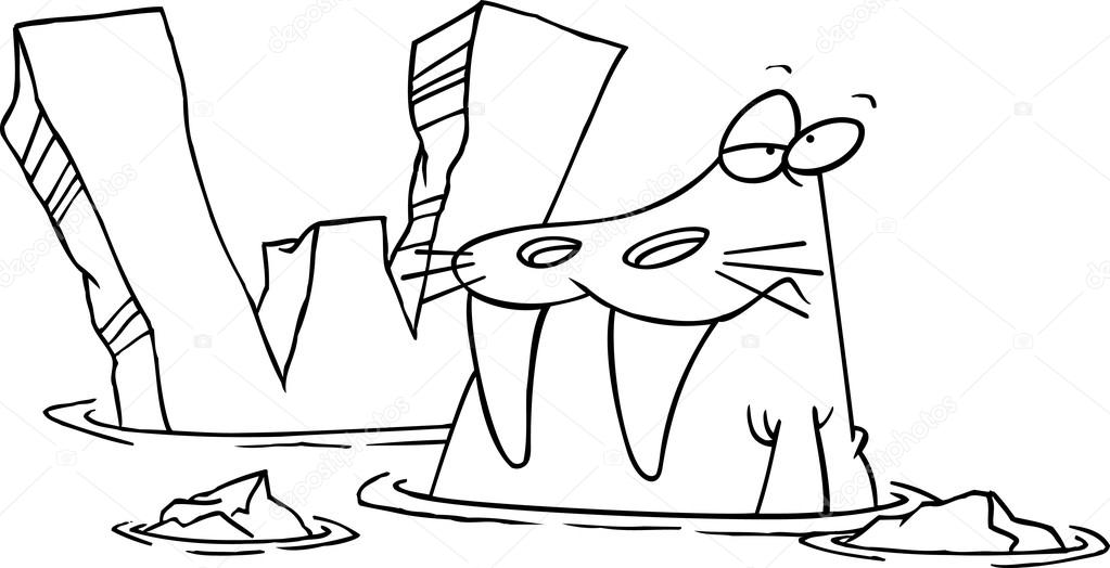 Cartoon Walrus Alphabet Letter W Stock Illustration by ©ronleishman ...