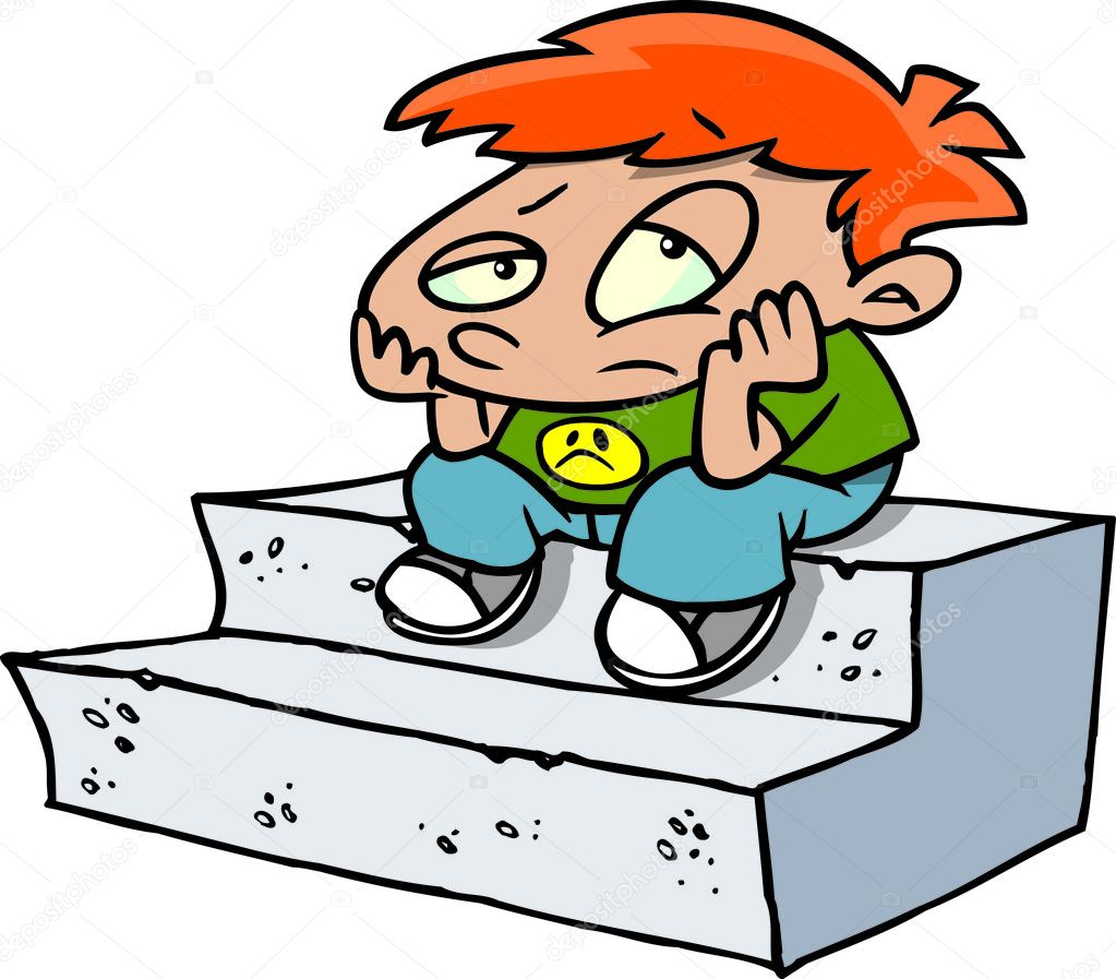 Cartoon bored boy — Stock Vector © ronleishman #13951116