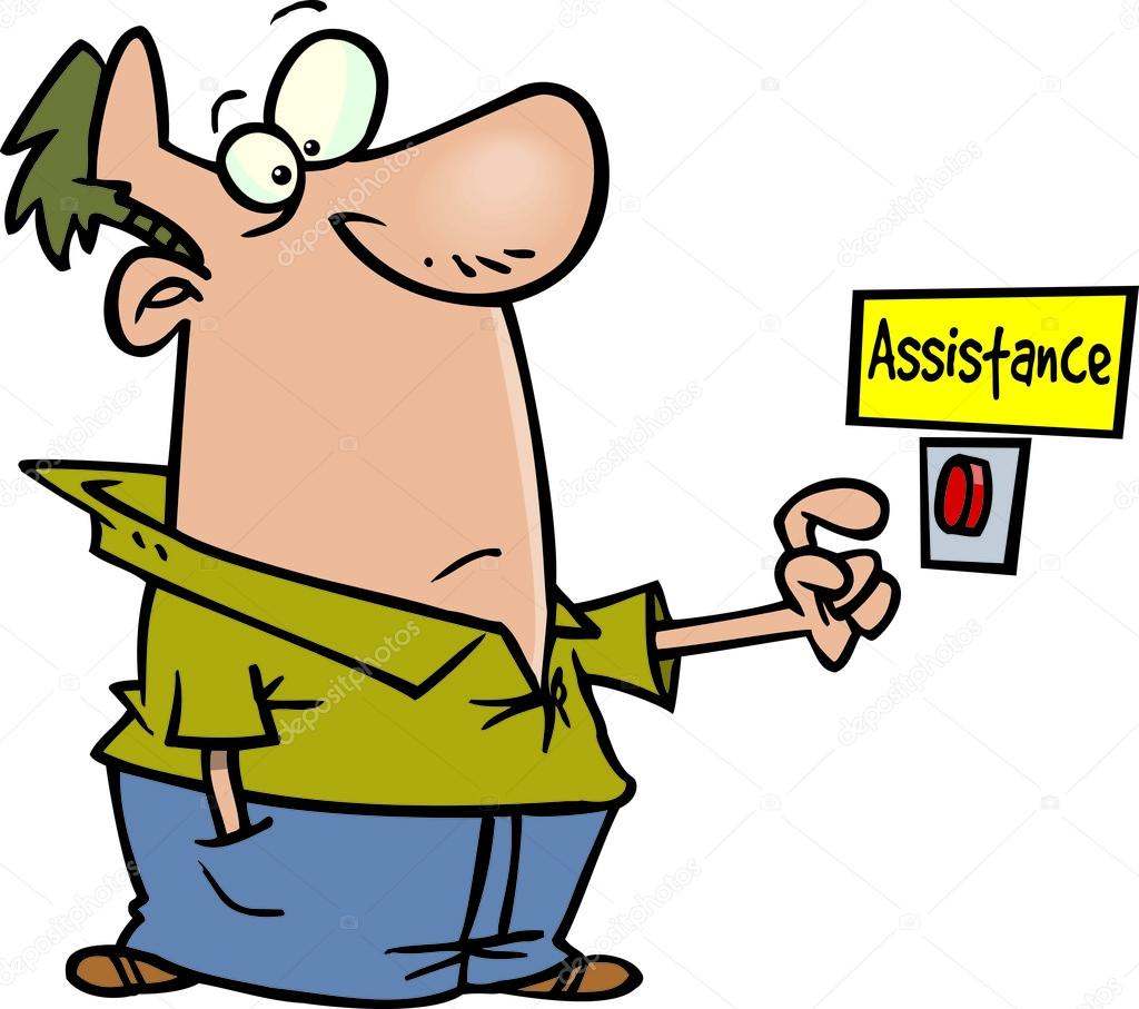 Cartoon Assistance Button — Stock Vector © ronleishman #13951147