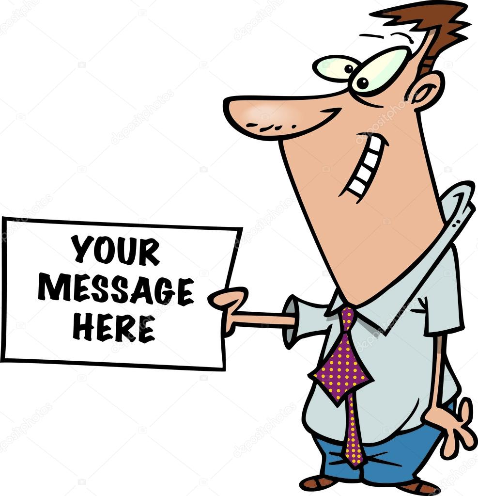 Cartoon man holding a sign Stock Vector by ©ronleishman 13951249