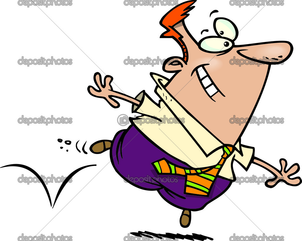 Cartoon Businessman Skipping — Stock Vector © ronleishman #13951298