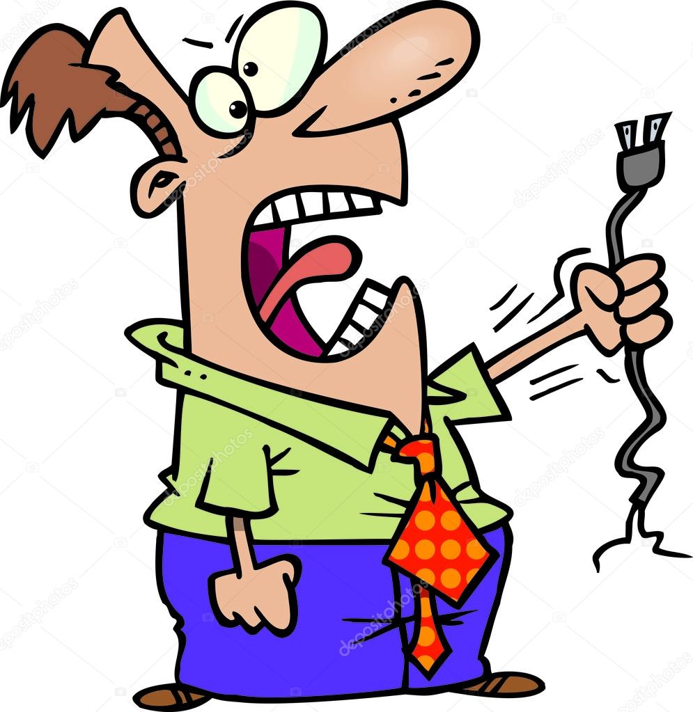 Cartoon boze man elektronica stockvector door ©ronleishman 13951325