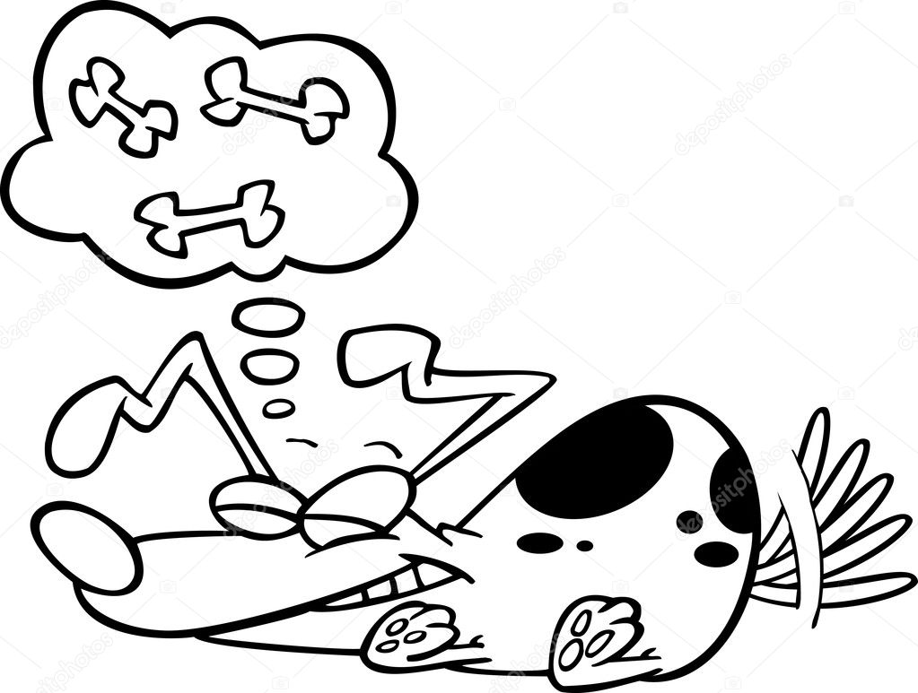 Dog Dreaming Clip Art