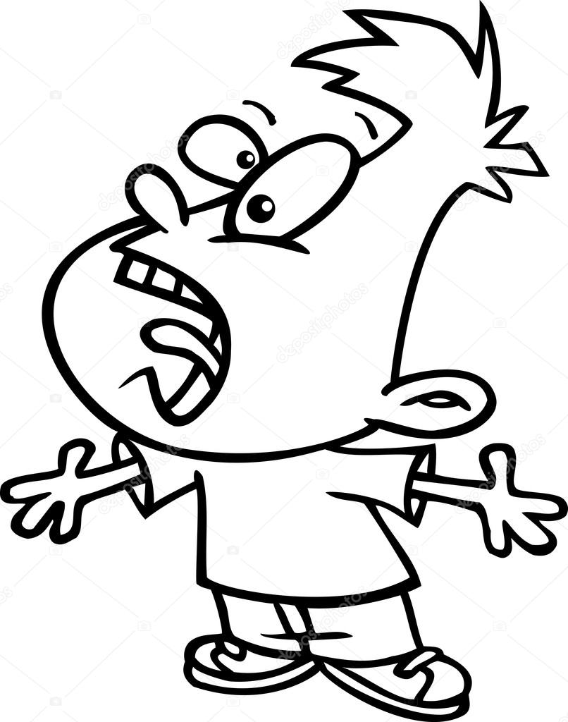 Cartoon Kid Yelling Stock Vector by ©ronleishman 13951636