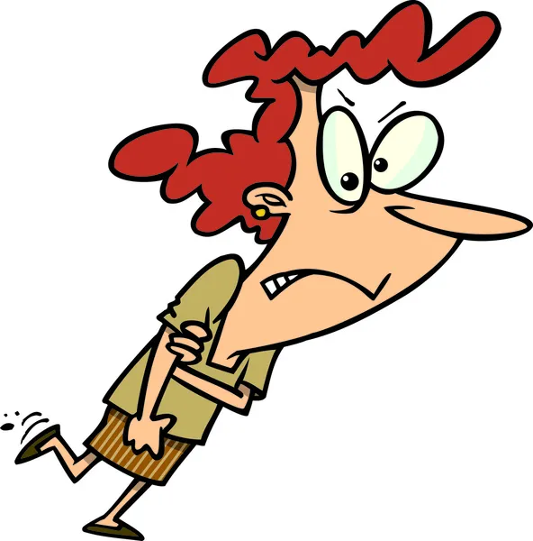 Clipart De Mulher Impaciente Desenhos Animados Determinada Mulher