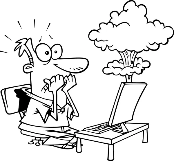 Cartoon Woman Typing on a Computer Stock Vector Image by ©ronleishman ...