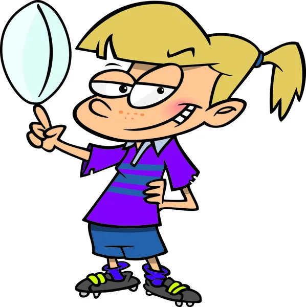 Cartoon Rugby Girl Stock Vector Image by ©ronleishman #13984641