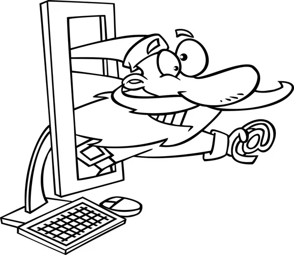 Cartoon Computer Spyware Stock Illustration by ©ronleishman #13942081