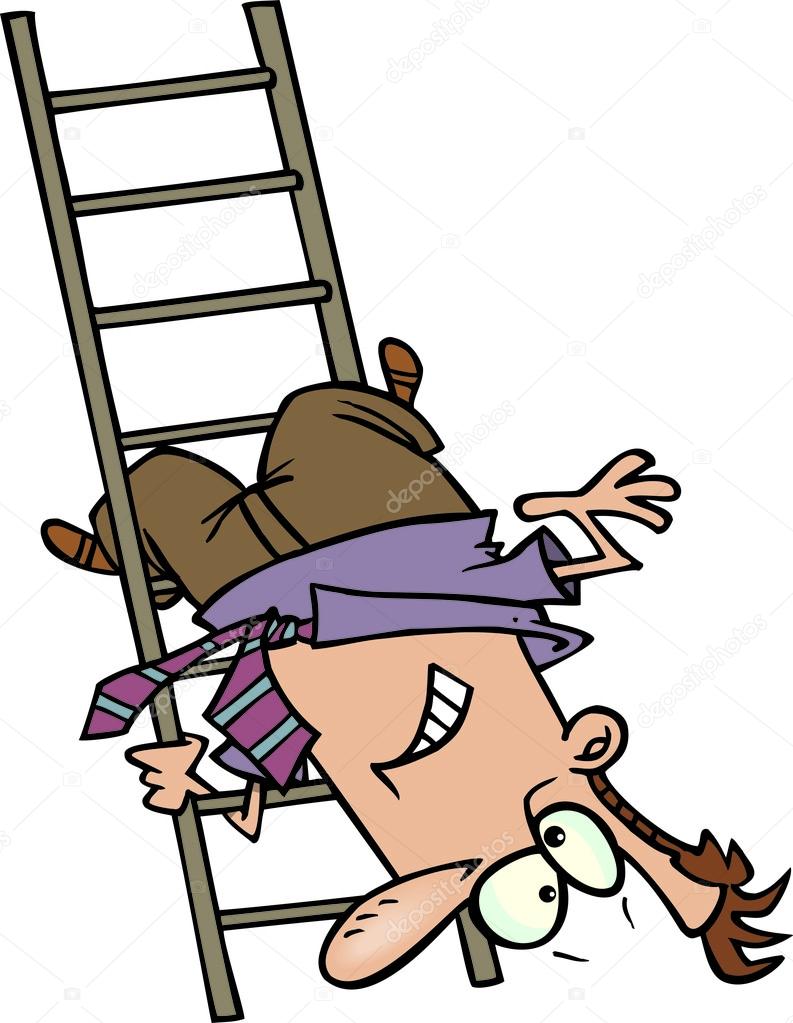Cartoon Man Falling Down the Ladder Stock Vector Image by ©ronleishman ...