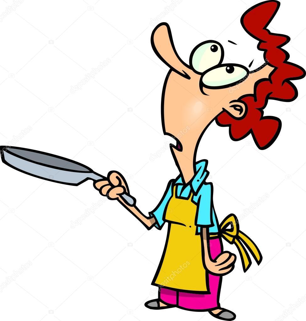 Dibujos animados Frying Pan Flip Vector de stock por ©ronleishman 13980386