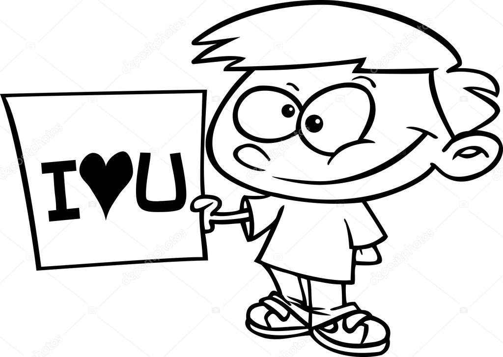 Cartoon Boy Love Sign Stock Vector Image by ©ronleishman #13981055