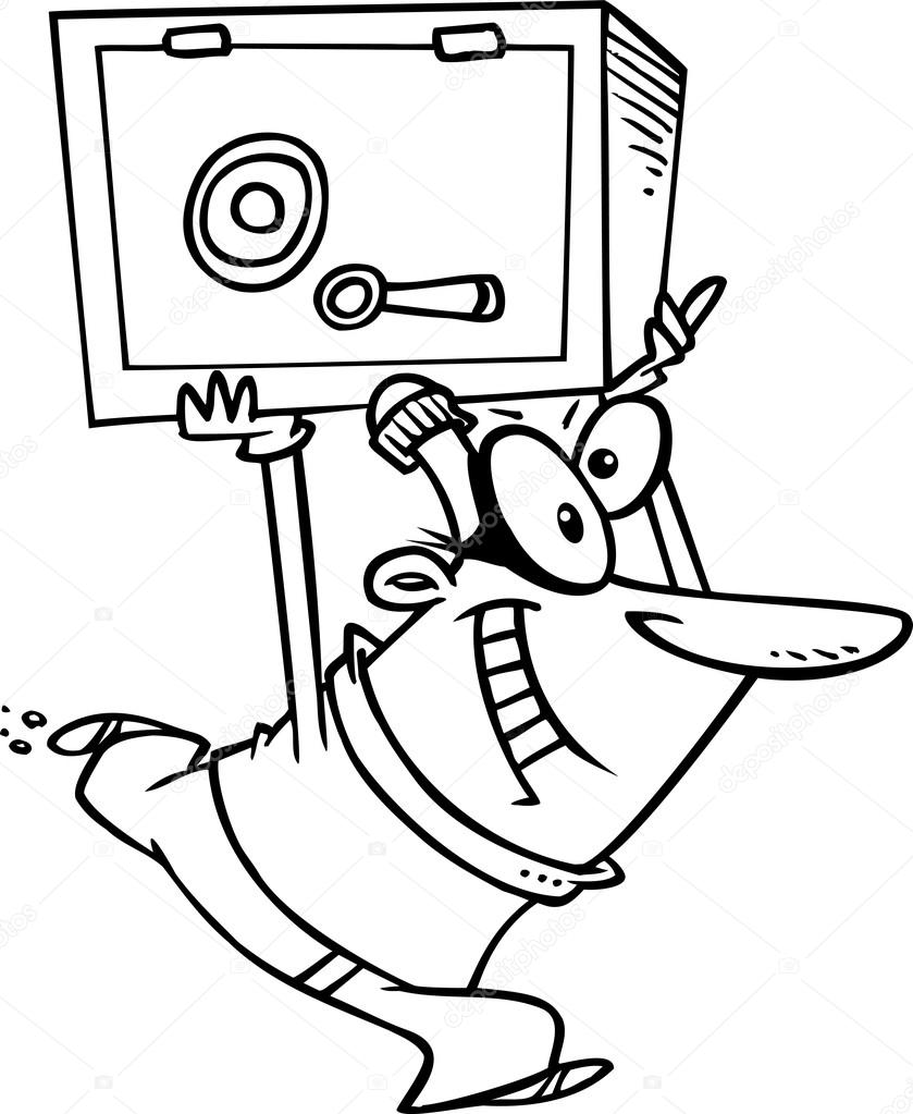 Cartoon Safe Heist — Stock Vector © ronleishman #13981209