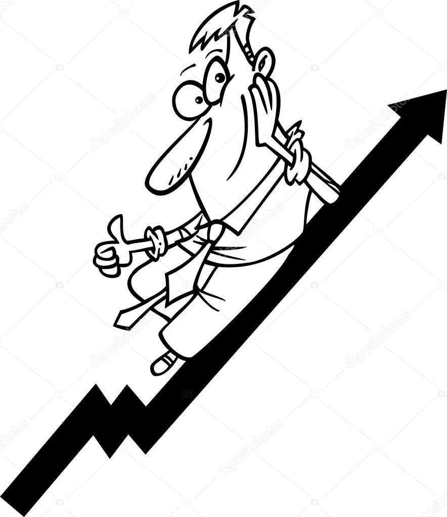 Cartoon Businessman Riding an Upturn Stock Vector Image by ©ronleishman ...