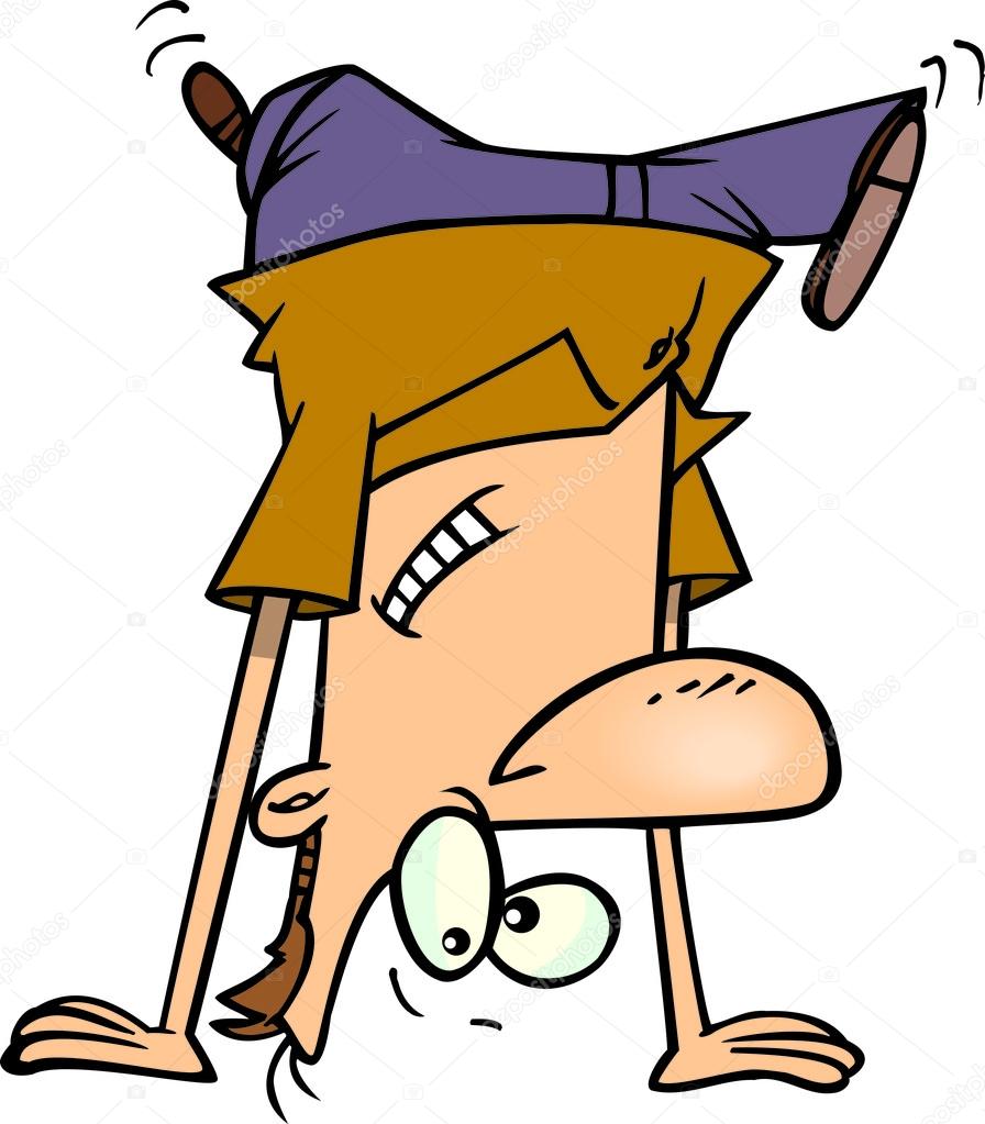 Cartoon Handstand Man ⬇ Vector Image by © ronleishman | Vector Stock ...