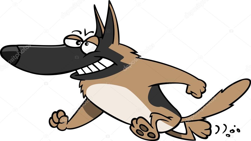 Cartoon Angry Dog Running