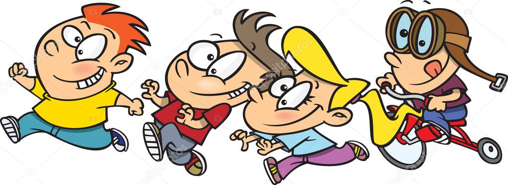 Cartoon Kid Stampede — Stock Vector © ronleishman #13983823