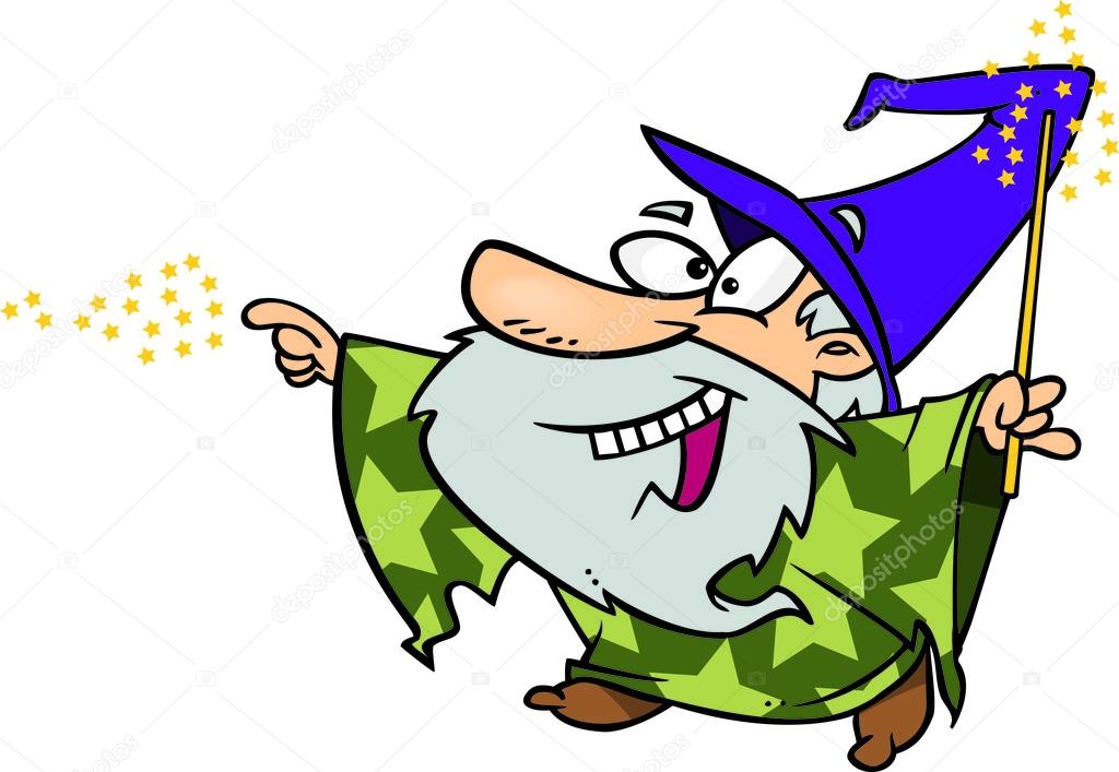 Cartoon Happy Wizard Stock Vector Image by ©ronleishman #13983861