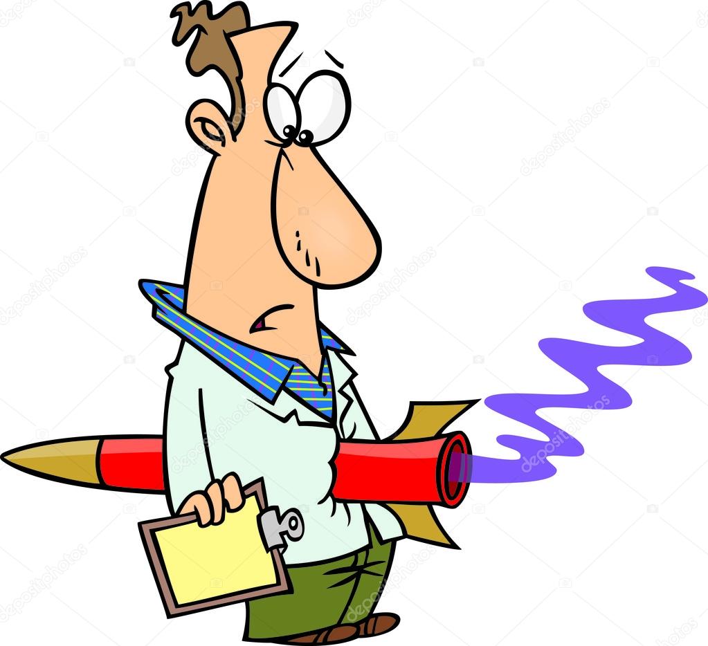 Cartoon Rocket Scientist Stock Vector by ©ronleishman 13984068