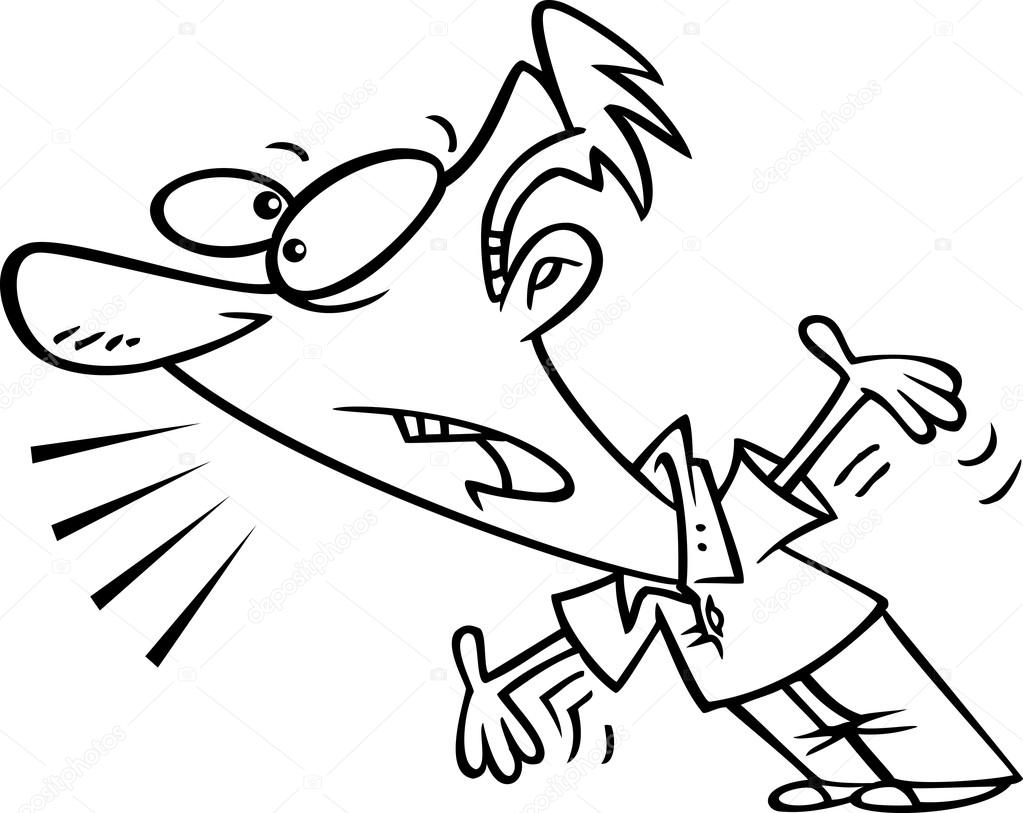 Hombre de dibujos animados quejándose 2022