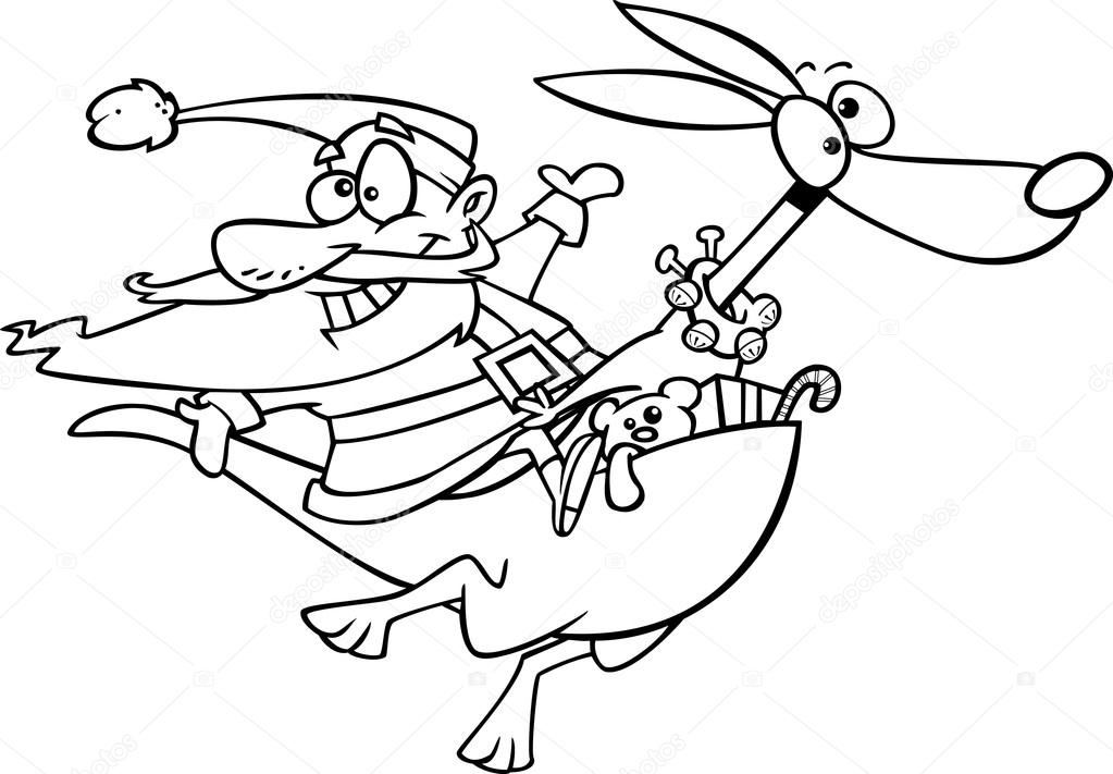 Santa Kangaroo Clipart