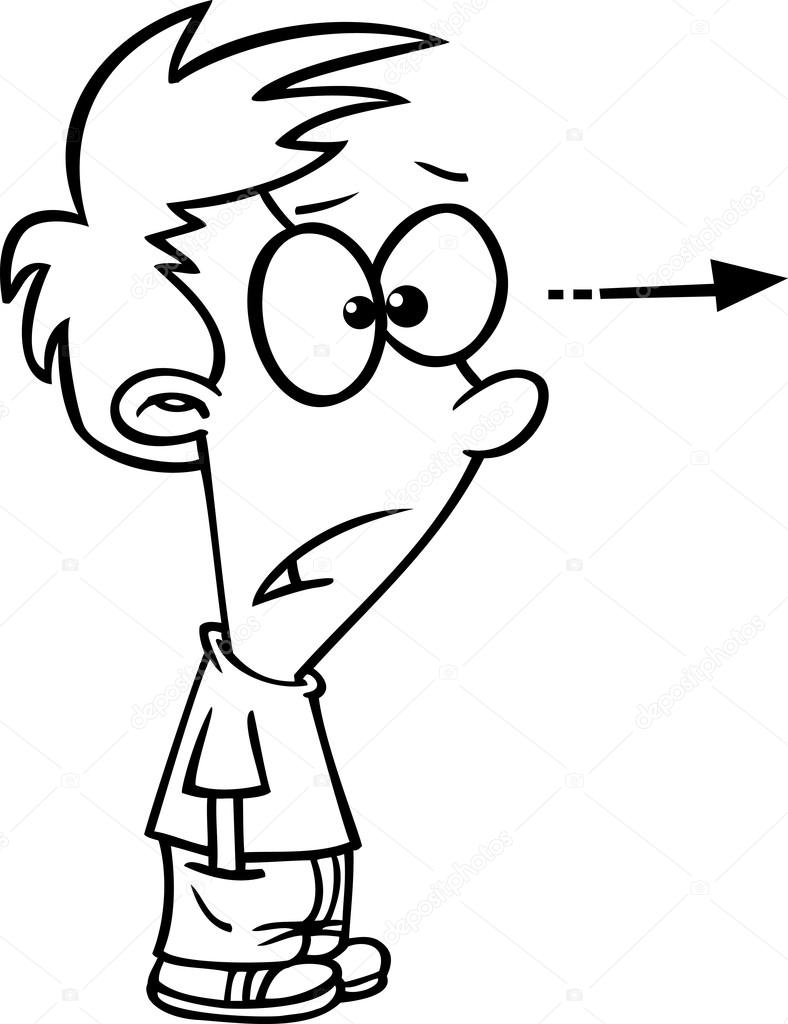 dibujos animados niño atención — Vector de stock © ronleishman #13984415