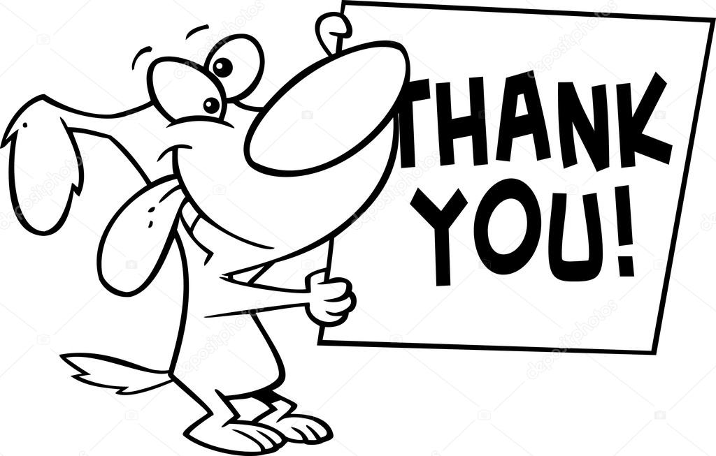 Cartoon Dog Merci signe — Image vectorielle ronleishman © #13984769