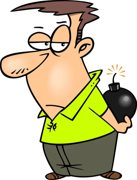 Cartoon Man with Bomb — Stock Vector © ronleishman #13951059