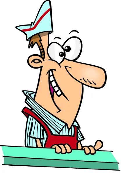 Cartoon Woman Typing on a Computer — Stock Vector © ronleishman #13982883