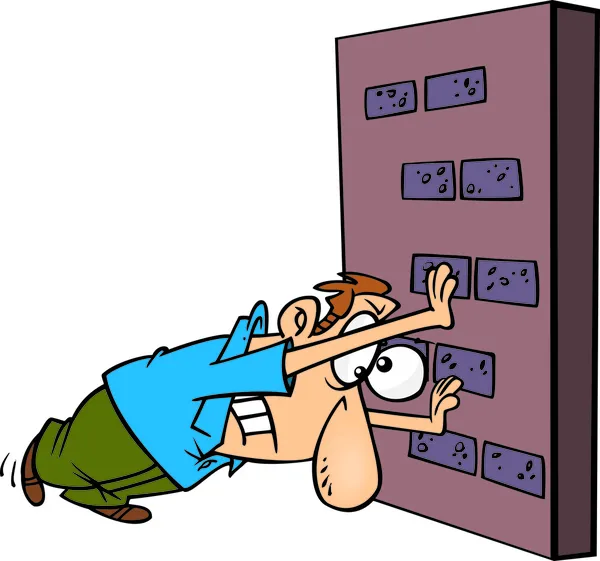 Man pushing wall Vector Art Stock Images | Depositphotos